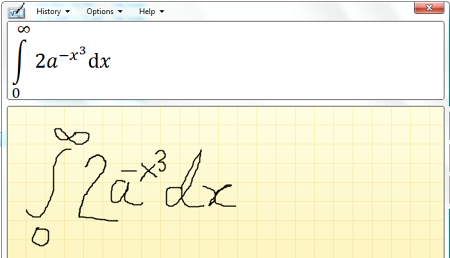 Math Input Panel identifies hand written math equations and symbols ...